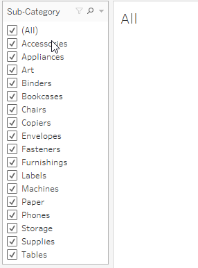 How to show filter selection and custom “all selection” on text marks ...