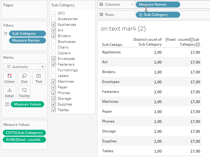 How to show filter selection and custom “all selection” on text marks ...