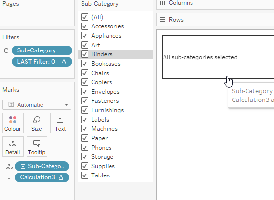 How to show filter selection and custom “all selection” on text marks ...