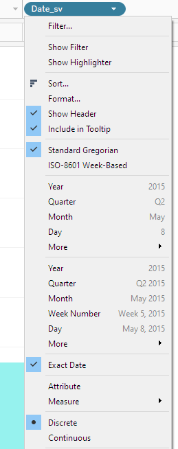 Changing date granularity based on filter (!) selection – Tableau Adventurer