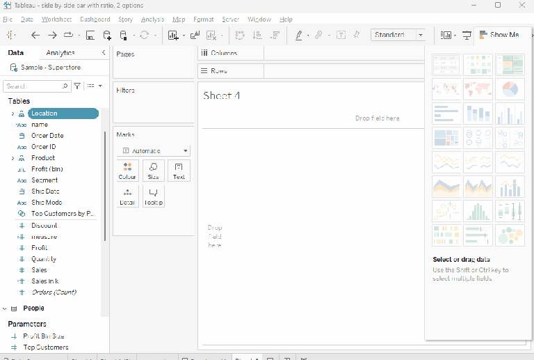 How to put a ratio above a side by side bar chart built from two ...